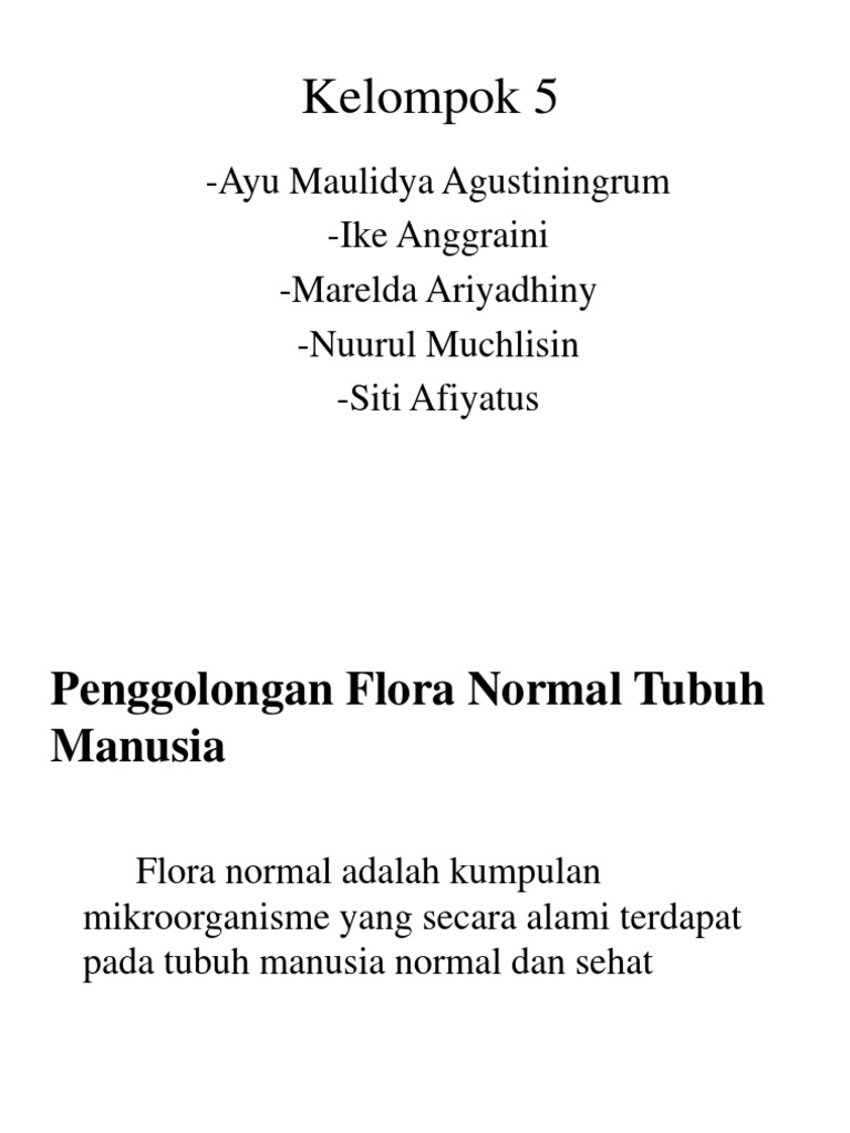 Penggolongan Flora Normal Tubuh Manusia | PDF