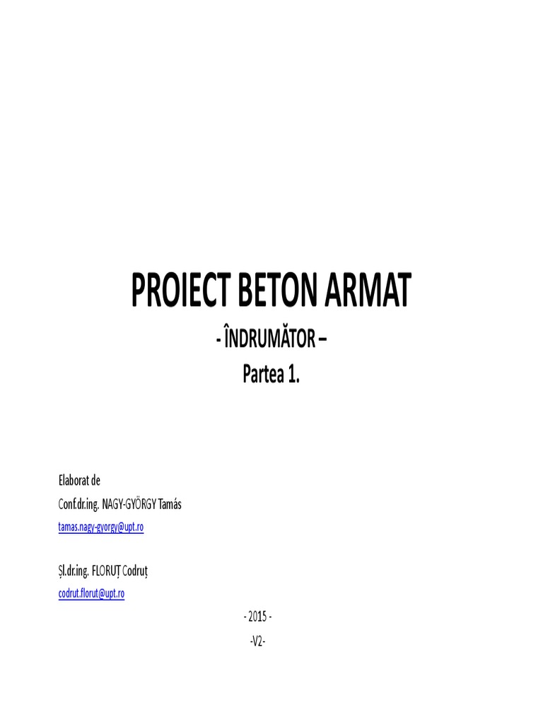 Beton Armat - Indrumator Proiect PDF | PDF