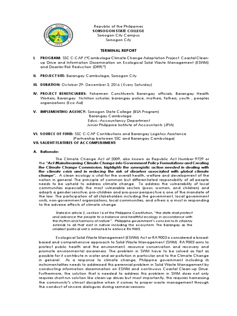 Terminal Report | Download Free PDF | Disaster Risk Reduction | Hazards