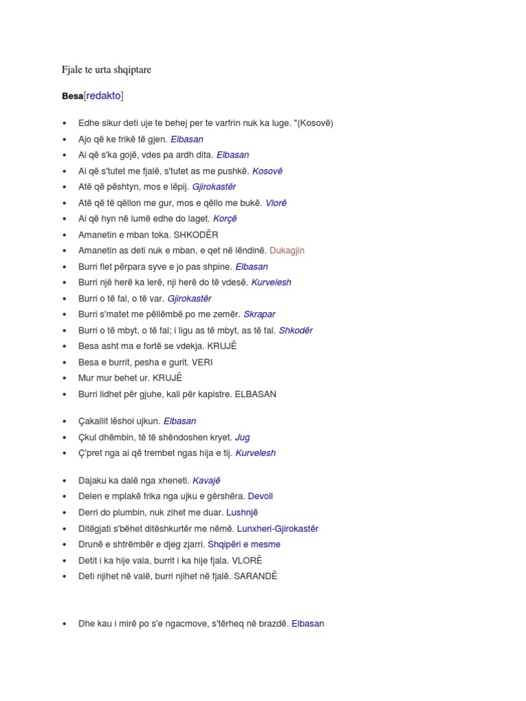 Fjale Te Urta Shqiptare | PDF