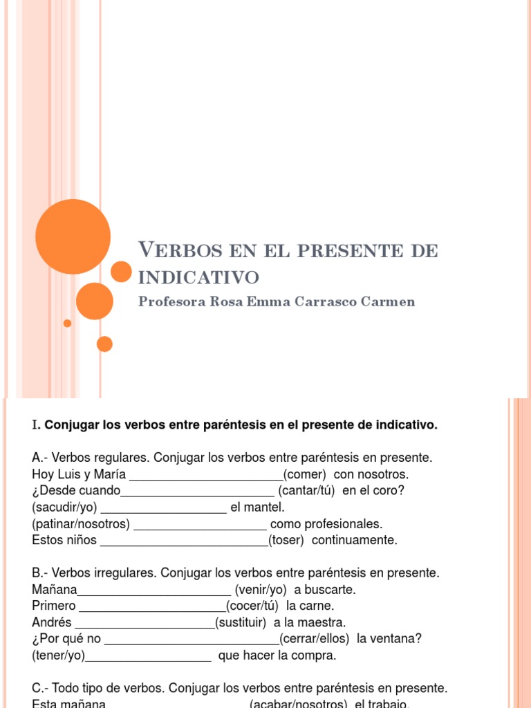 Presente de Indicativo | PDF | Ocio