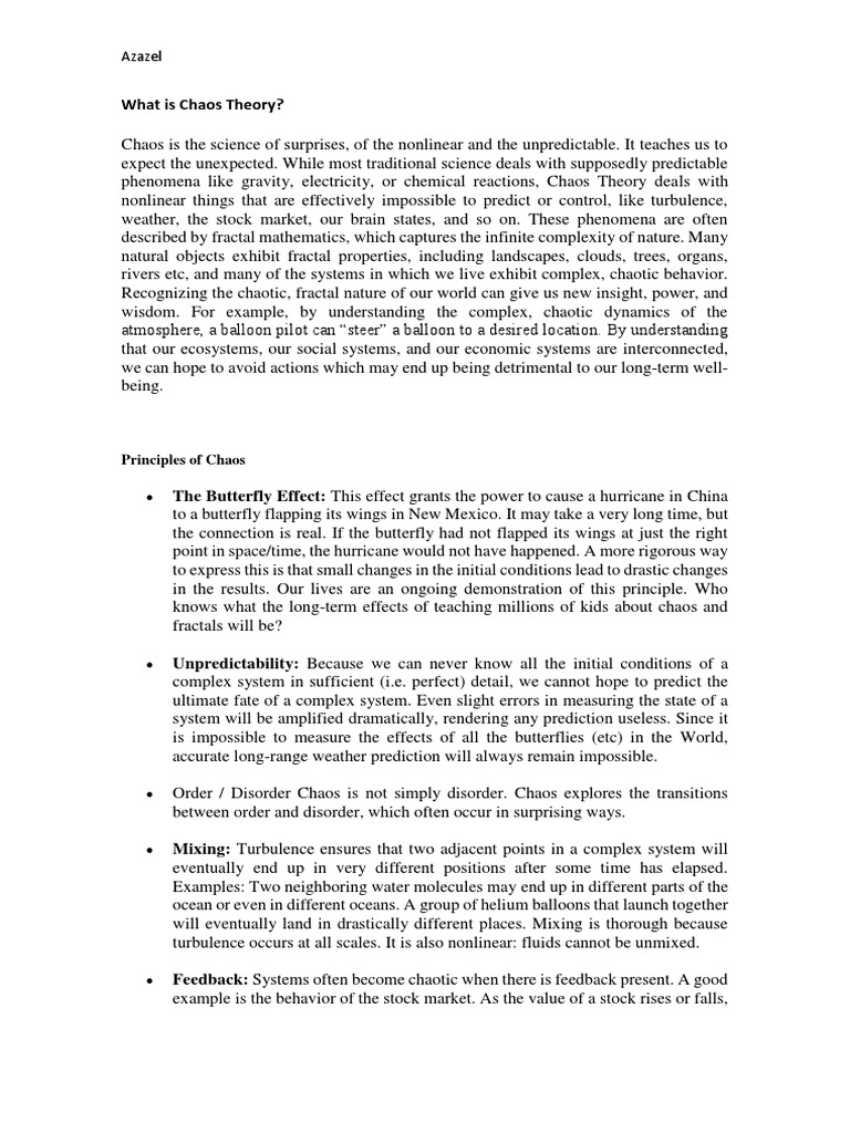 Chaos theory explained | PDF | Chaos Theory | Fractal