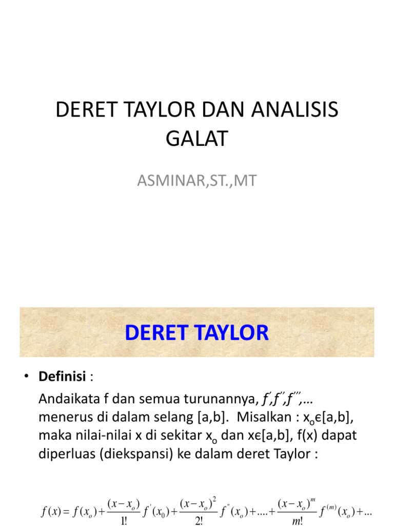Deret Taylor dan Analisis Galat | PDF