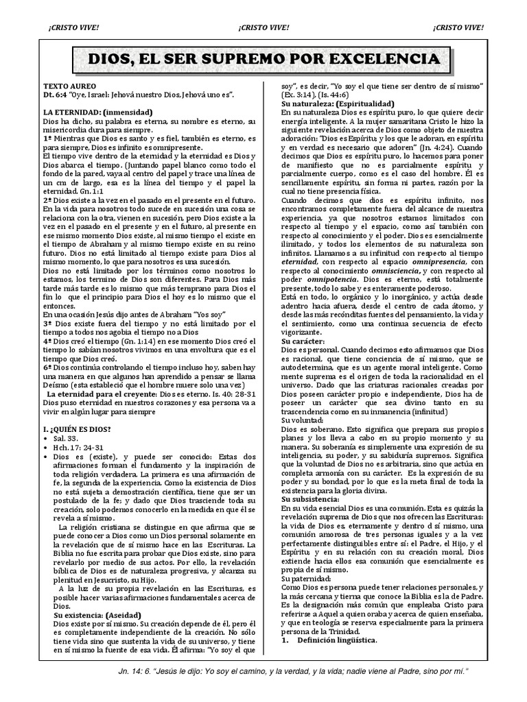 Dios, El Ser Supremo Por Excelencia | PDF | Dios | Biblia