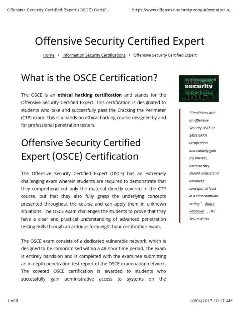 Offensive Security Certified Expert: What Is The OSCE Certification ...