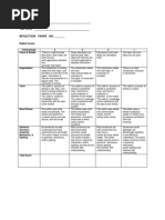 Reflection Paper Rubric: Criteria Exemplar (4) Satisfactory (3 ...