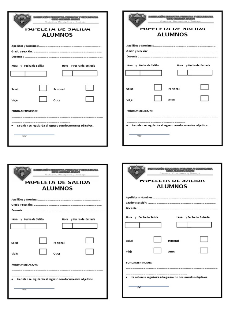 Papeleta de Salida | PDF