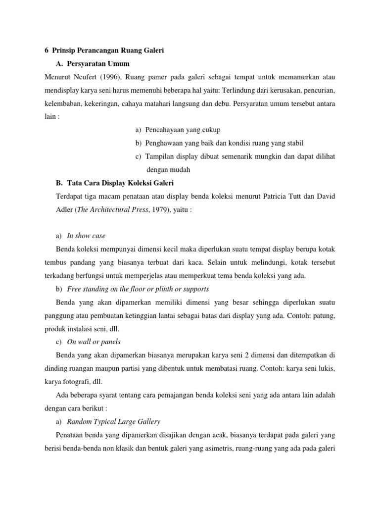 6 Prinsip Perancangan Ruang Galeri | PDF | Seni