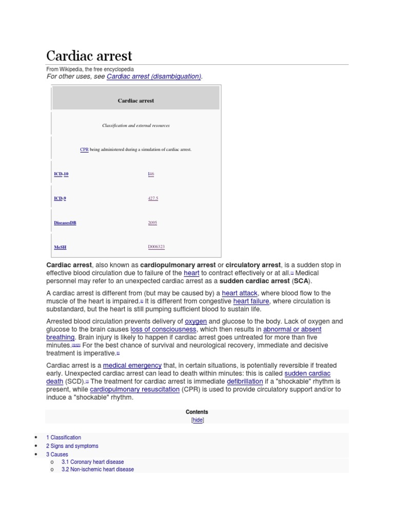 Cardiac Arrest | PDF | Cardiac Arrest | Cardiopulmonary Resuscitation