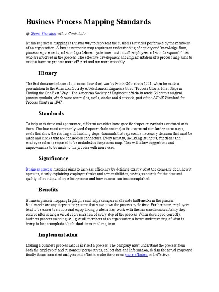 Business Process Mapping Standards | PDF | Business Process | Systems ...
