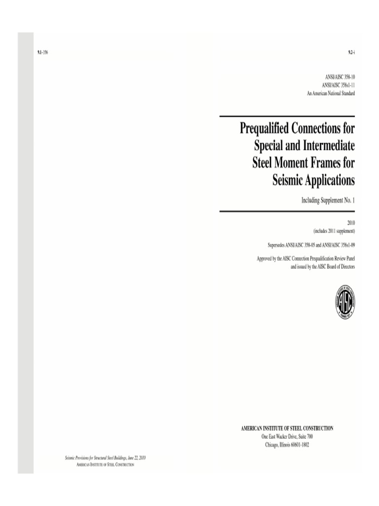 AISC - Prequalified Connections For Special and Intermediate Steel ...