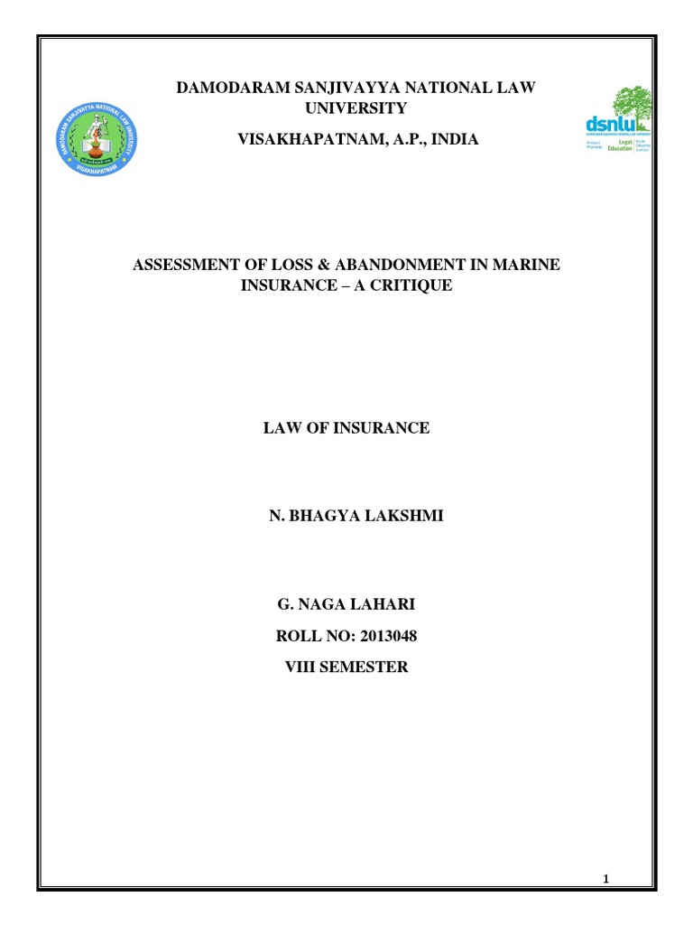 Insurance Project Marine | PDF | Insurance | Indemnity