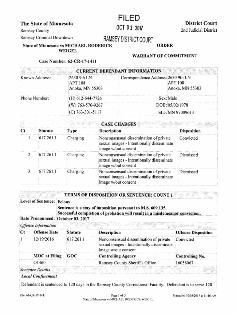 Sentencing Order | PDF | Probation | Felony
