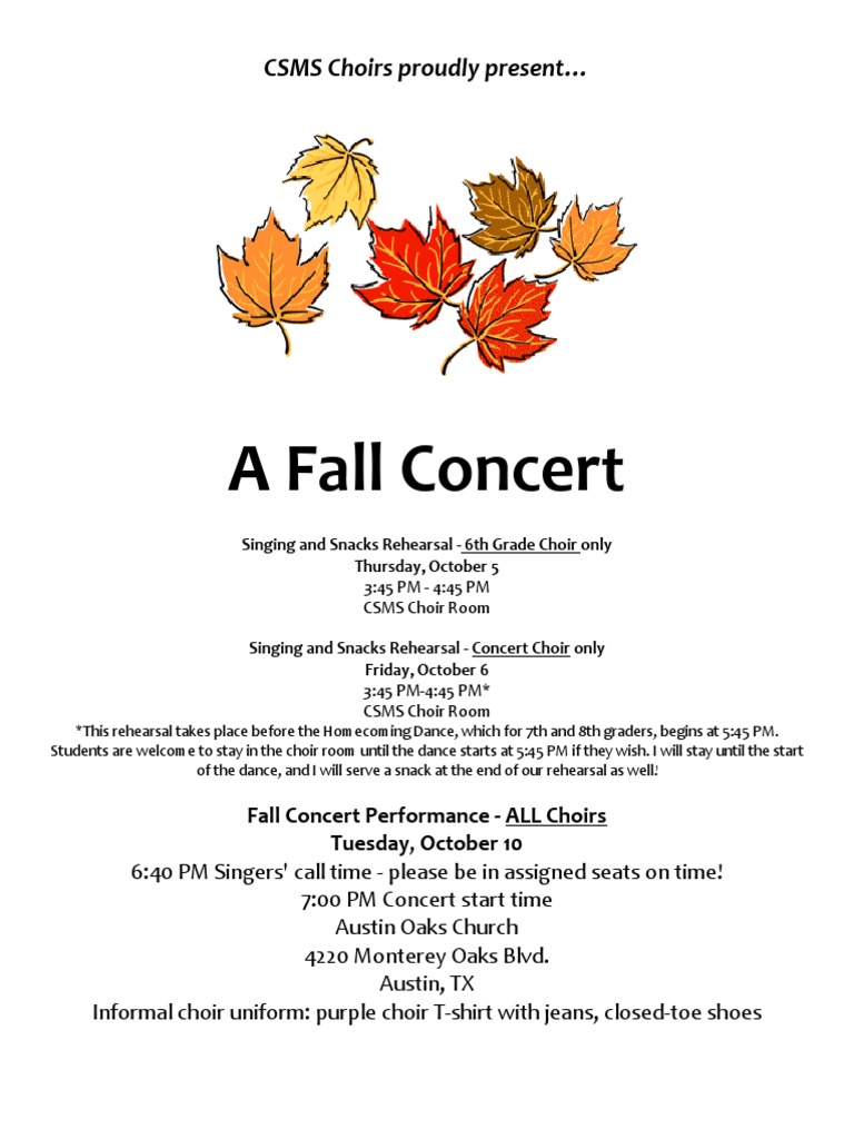 Fall Concert Flier | PDF