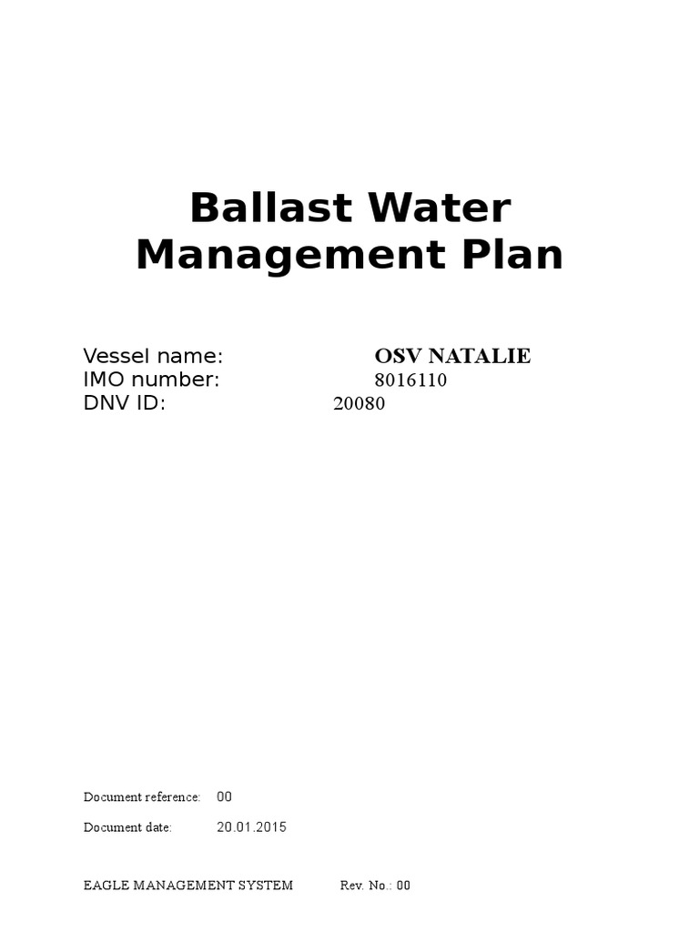 BWM Plan - Natalie | PDF | Ships | Watercraft