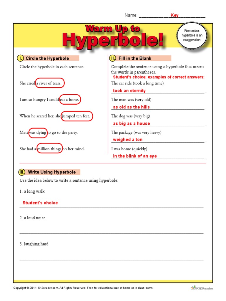 Warm Up To Hyperbole! PDF | PDF