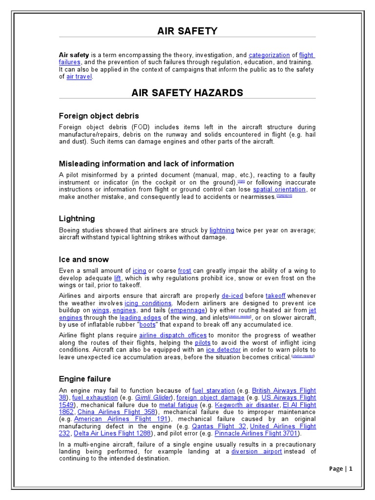Aviation Safety | PDF | Aviation Safety | Aviation Accidents And Incidents