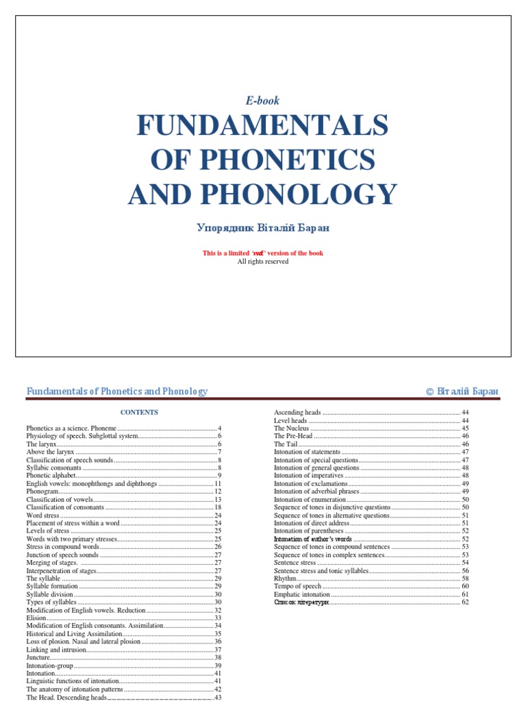Fundamentals of Phonetics and Phonology | PDF | Consonant | Vowel