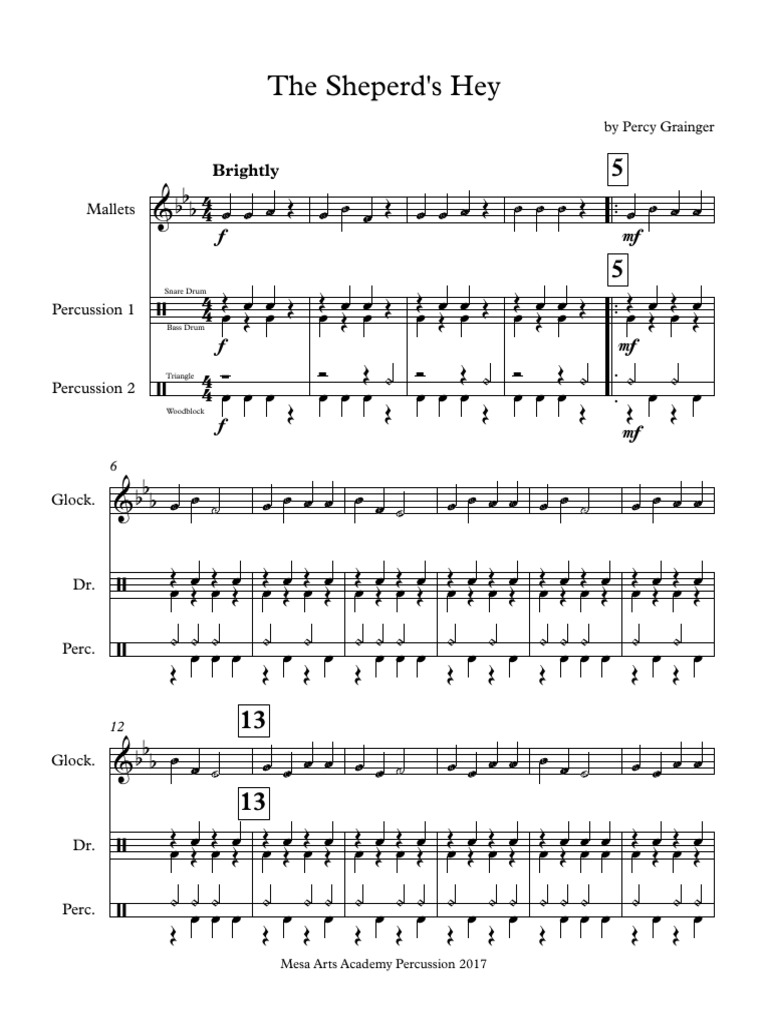 Sheperds - Hey - Full Score Percussion Ensemble | PDF | Production ...