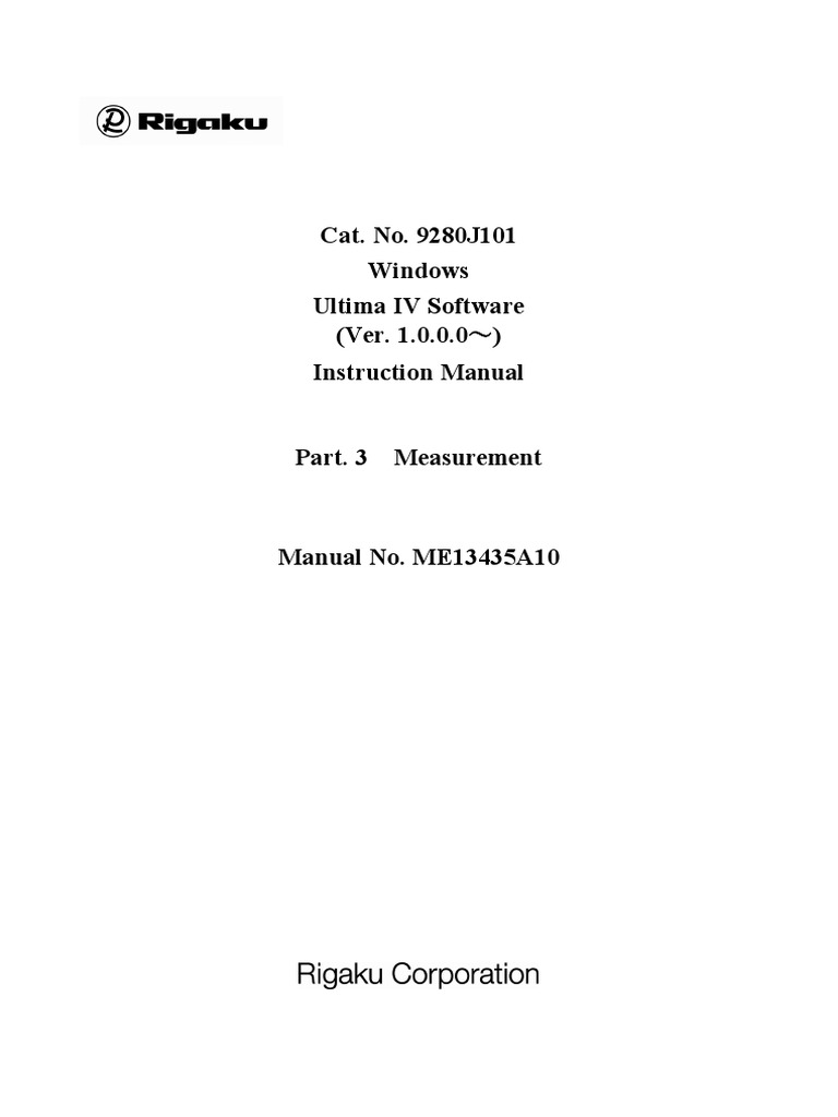 Part3 Contents of Ultima Iv Rigaku | PDF | Dialog Box | Computer File