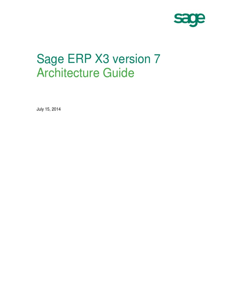 Sage ERP X3 Architecture Overview | PDF | Web Server | Internet & Web