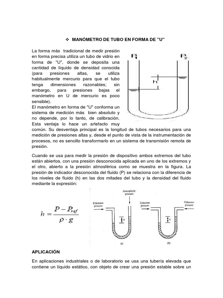 Tipos de Manometros | PDF | Medida de presión | Presión
