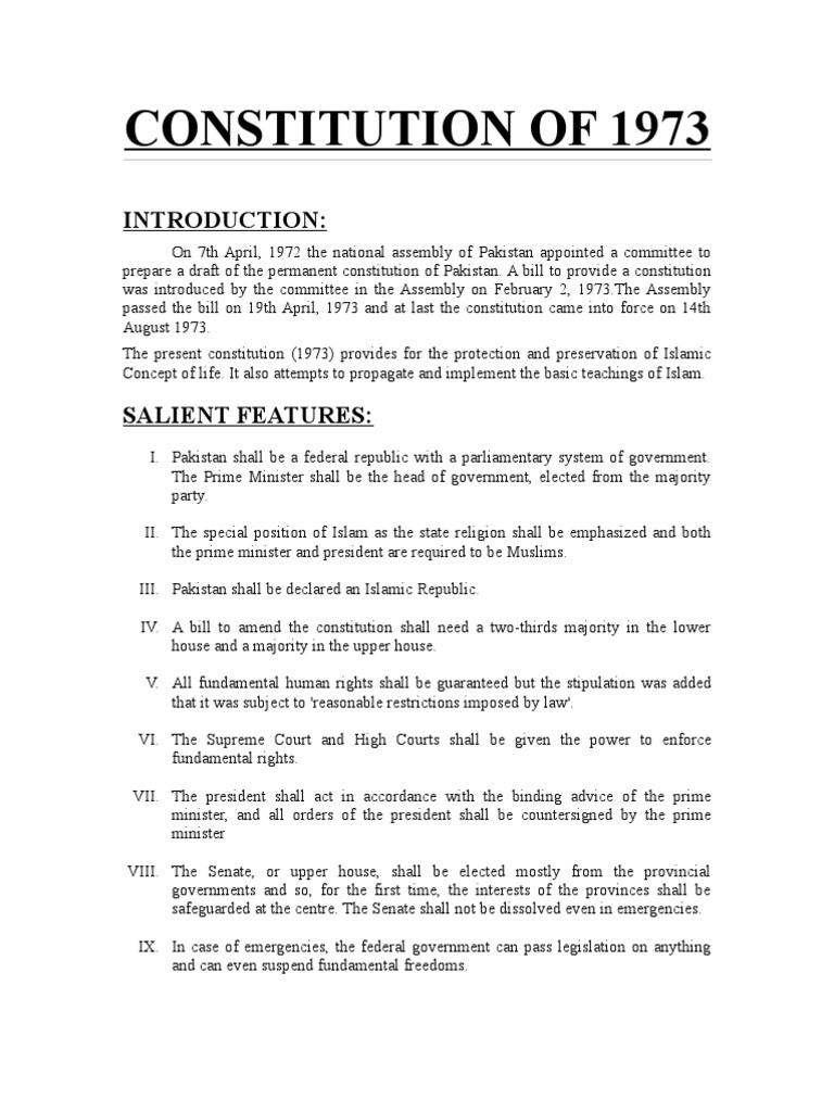 1973 Constitution | PDF | Public Law | Constitutional Law