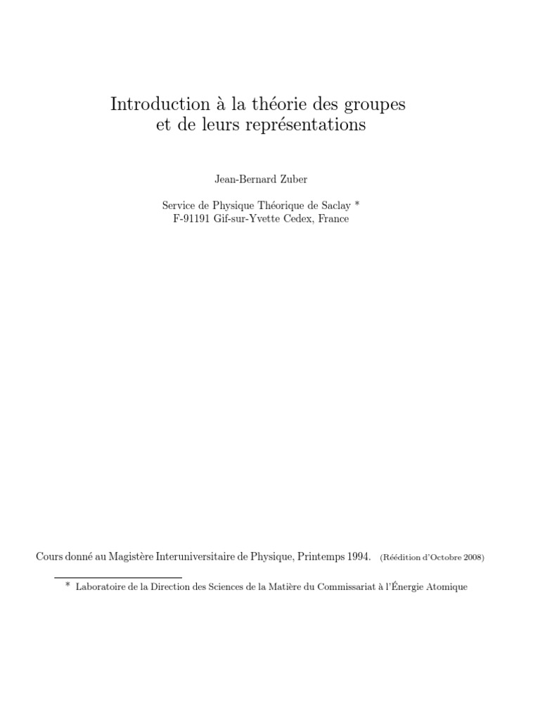 Introduction A La Theorie Des Groupes PDF | PDF | Groupe (Mathématiques ...