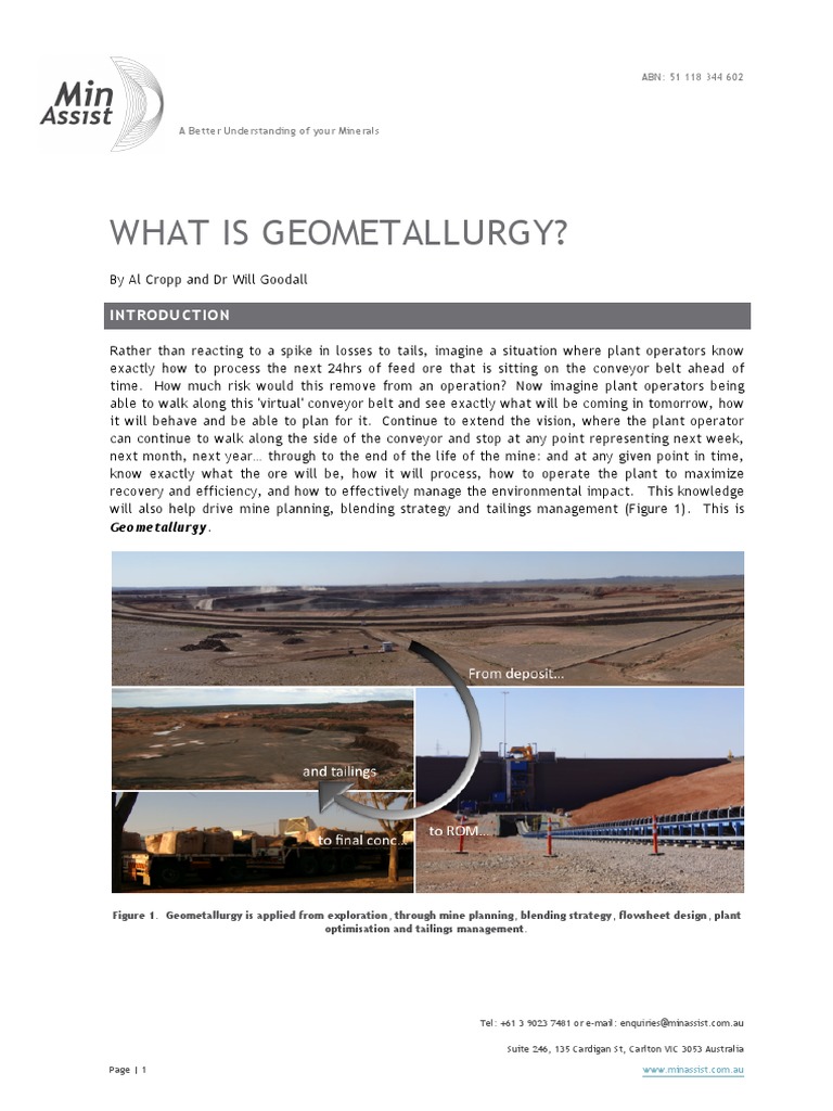 What Is GeoMetallurgy v2 | PDF | Ore | Mining