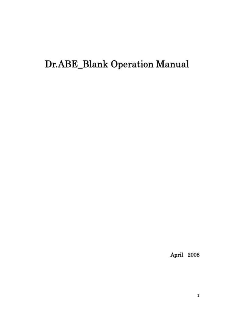 Dr. ABE Blank Operation Manual | PDF | Menu (Computing) | Computer ...