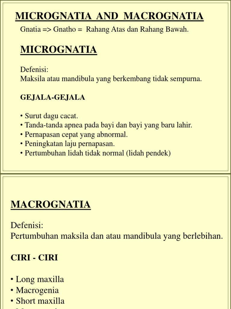 Micrognatia and Macrognatia | PDF