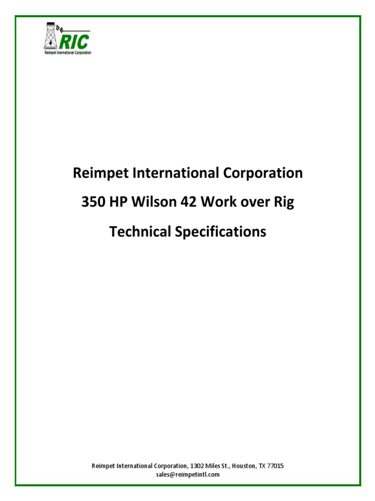 350 HP Wilson 42 Workover Rig (FILEminimizer) | PDF