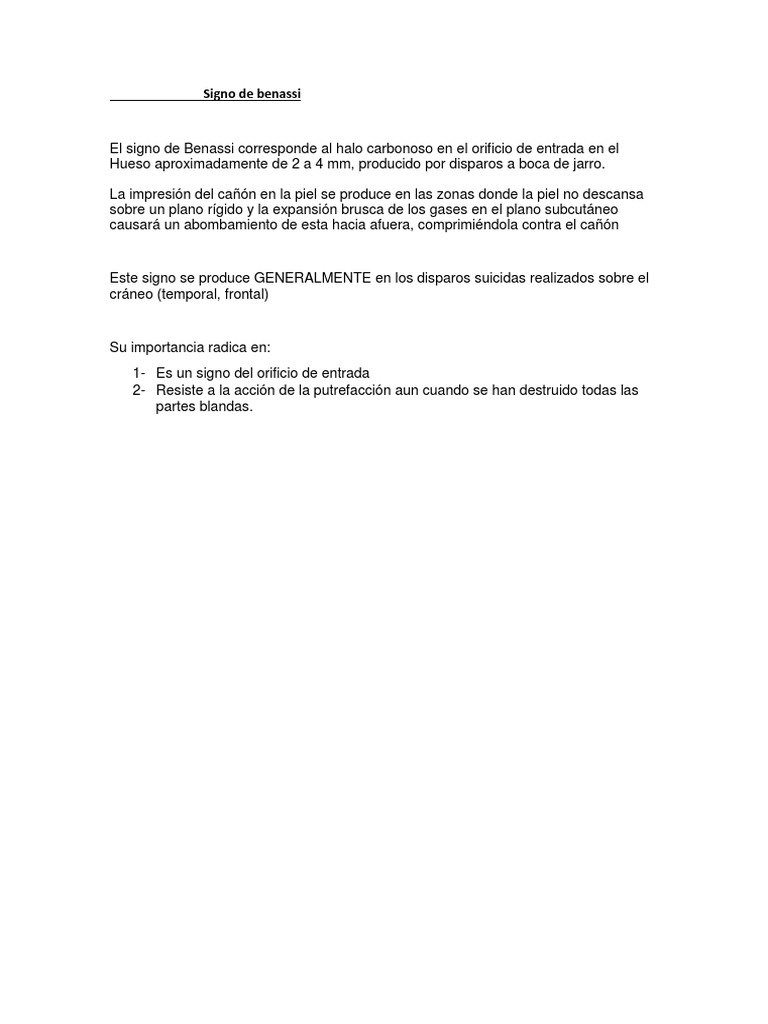 Signo de Benassi | PDF