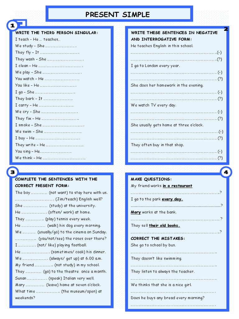 Present Simple | PDF | Grammar | Syntax