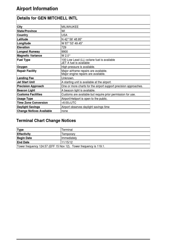 KMKE | PDF | Aviation | Aerospace Engineering