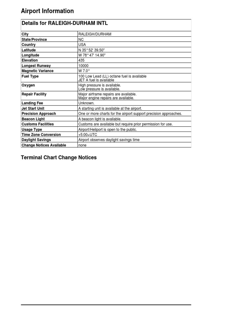 KRDU | PDF | Aviation | Aerospace Engineering