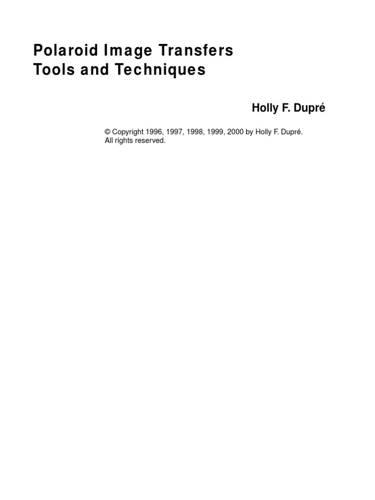 Polaroid Transfers | PDF | Camera | Imaging