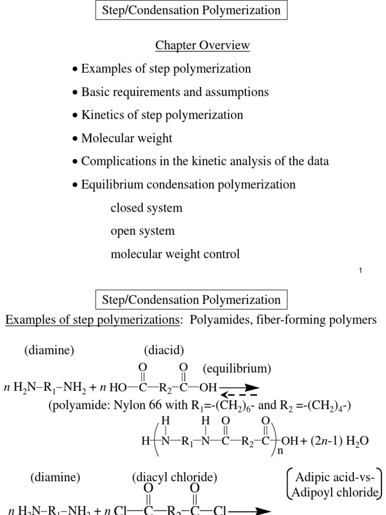 Chapter 3-Step-Condensation Polymerization-2 | PDF | Polymerization | Nylon