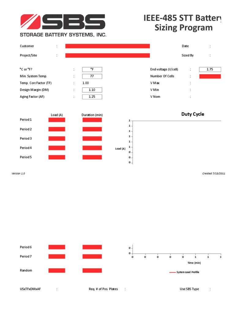 Ieee-485 Sizing Program (Ver.1, 7-22-11, Ms2003) | PDF | Galvanic Cells ...