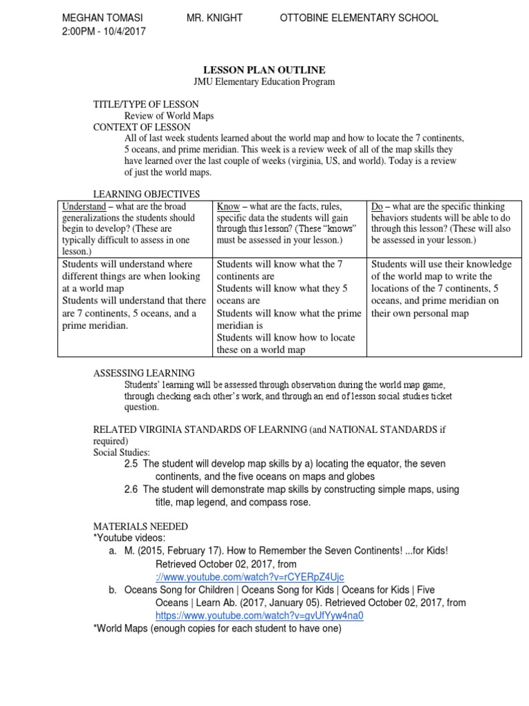 Social Studies - Oct 4 Pollard Copy 1 | PDF | Map | Lesson Plan