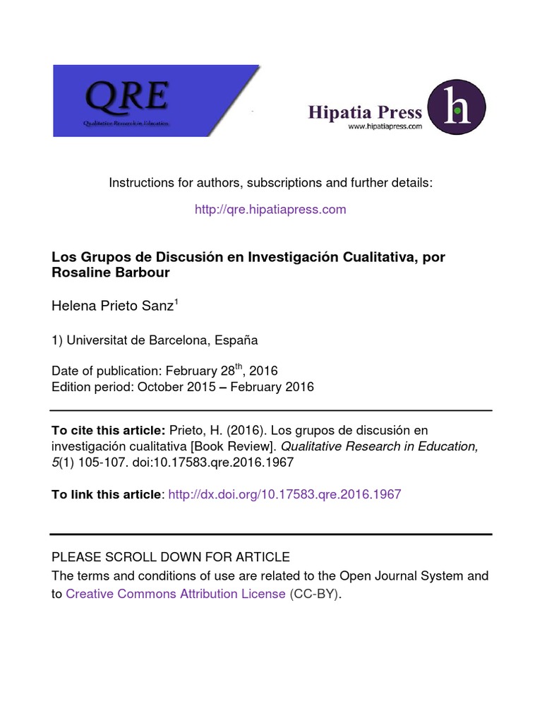 Los Grupos de Discusion en Investigacion Cualitativa | PDF ...