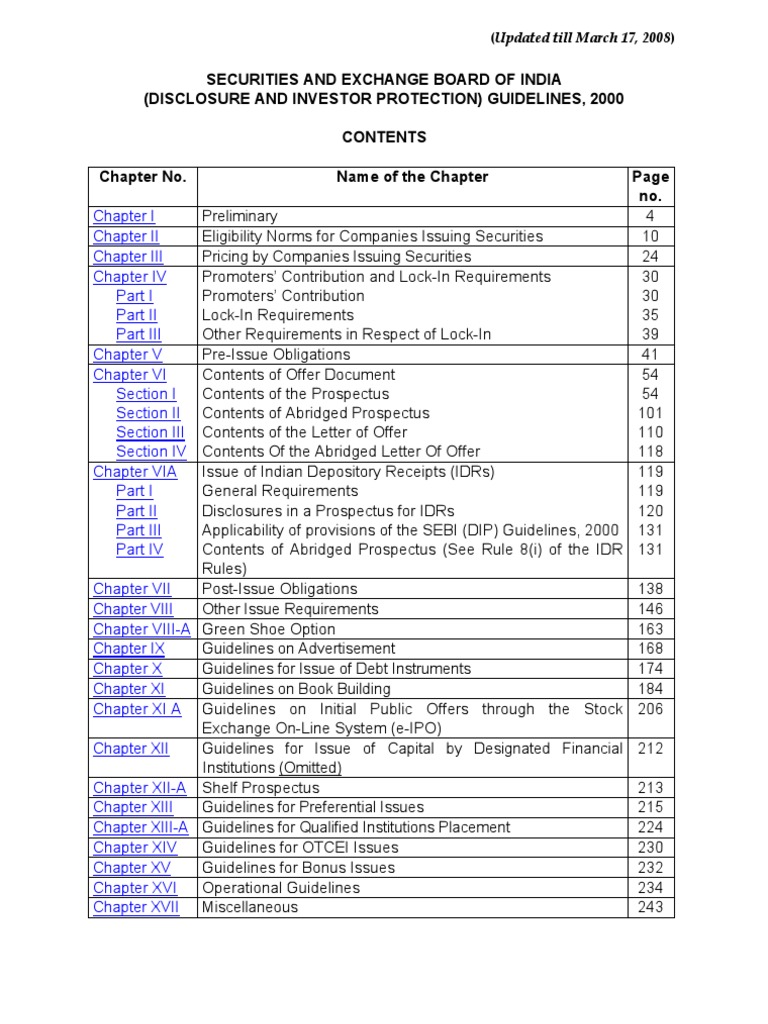 DIP Guidelines | PDF | Stocks | Securities (Finance)