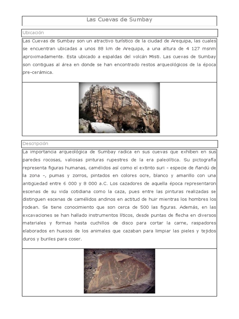 Las Cuevas de Sumbay | PDF | Arte roquero | Arqueología