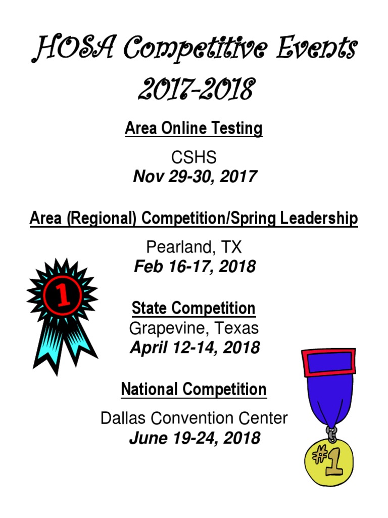 HOSA 2017-2018 Competitive Events Schedule | PDF