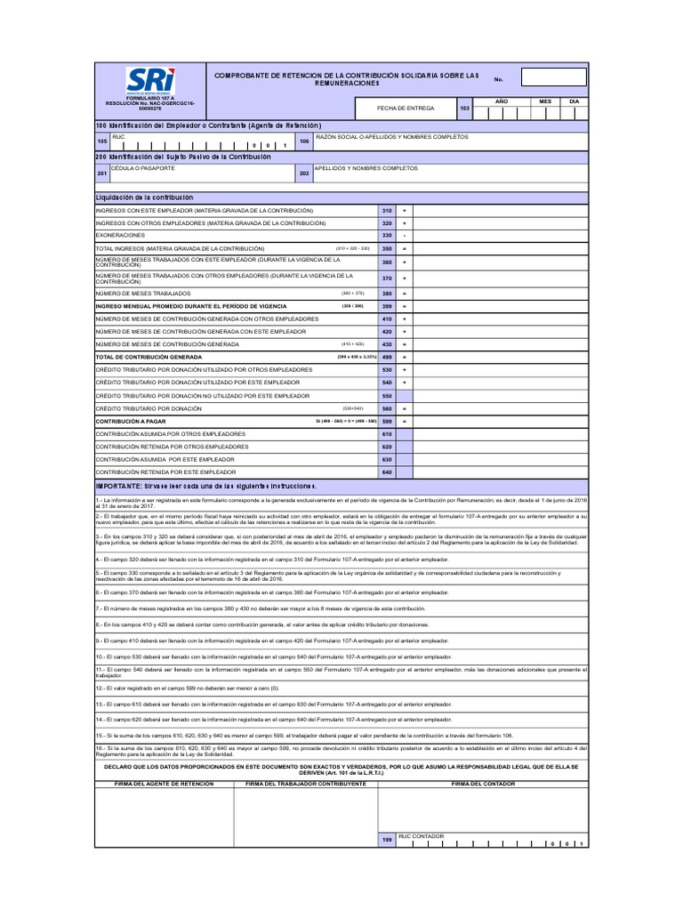 Formulario 107A | PDF | Business