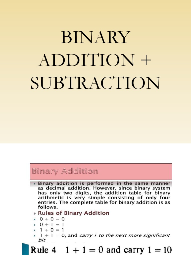 Binary Addition Subtraction | PDF