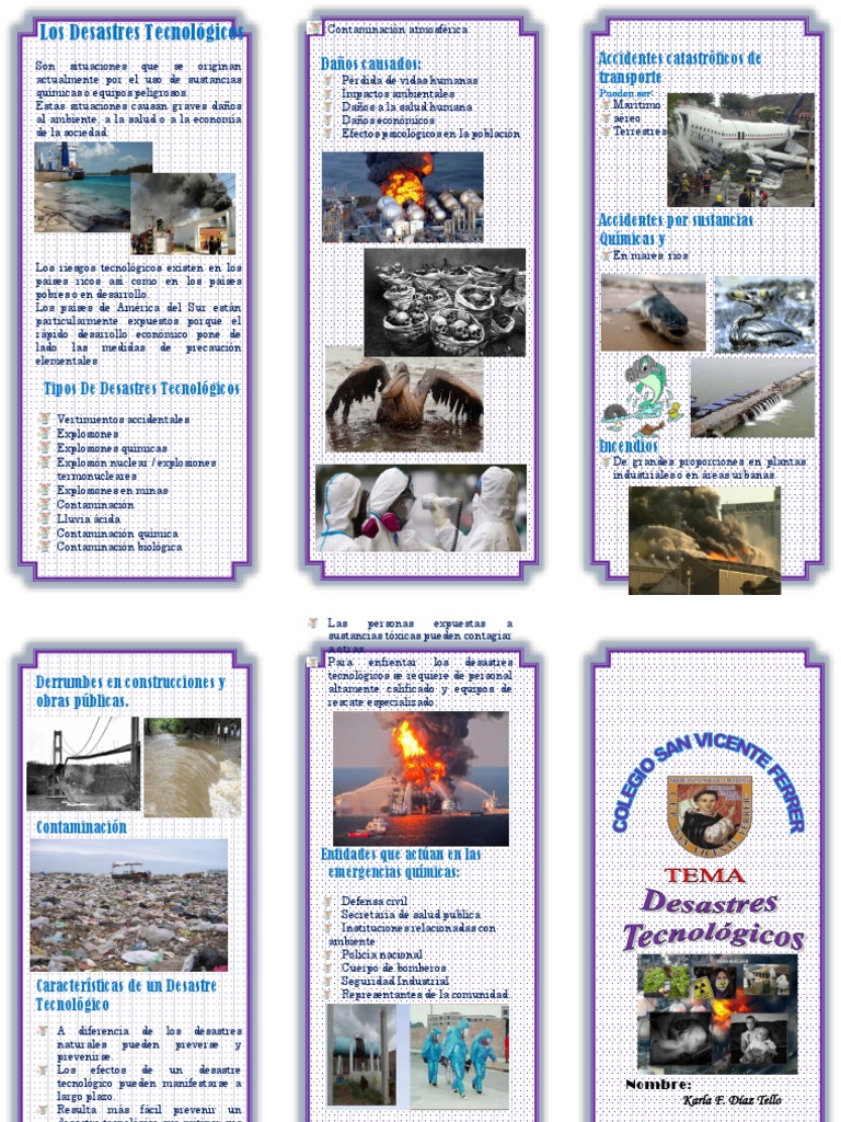 TRITPTICO - Los Desastres Tecnológicos | PDF | Contaminación | Naturaleza