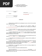 Sample Barangay Complaint | PDF | Civil Law (Common Law) | Virtue
