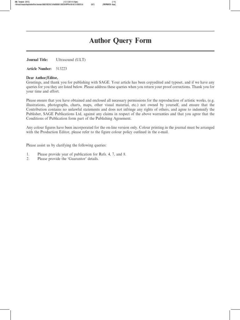 Author Query Form | PDF | Hepatitis | Gallbladder