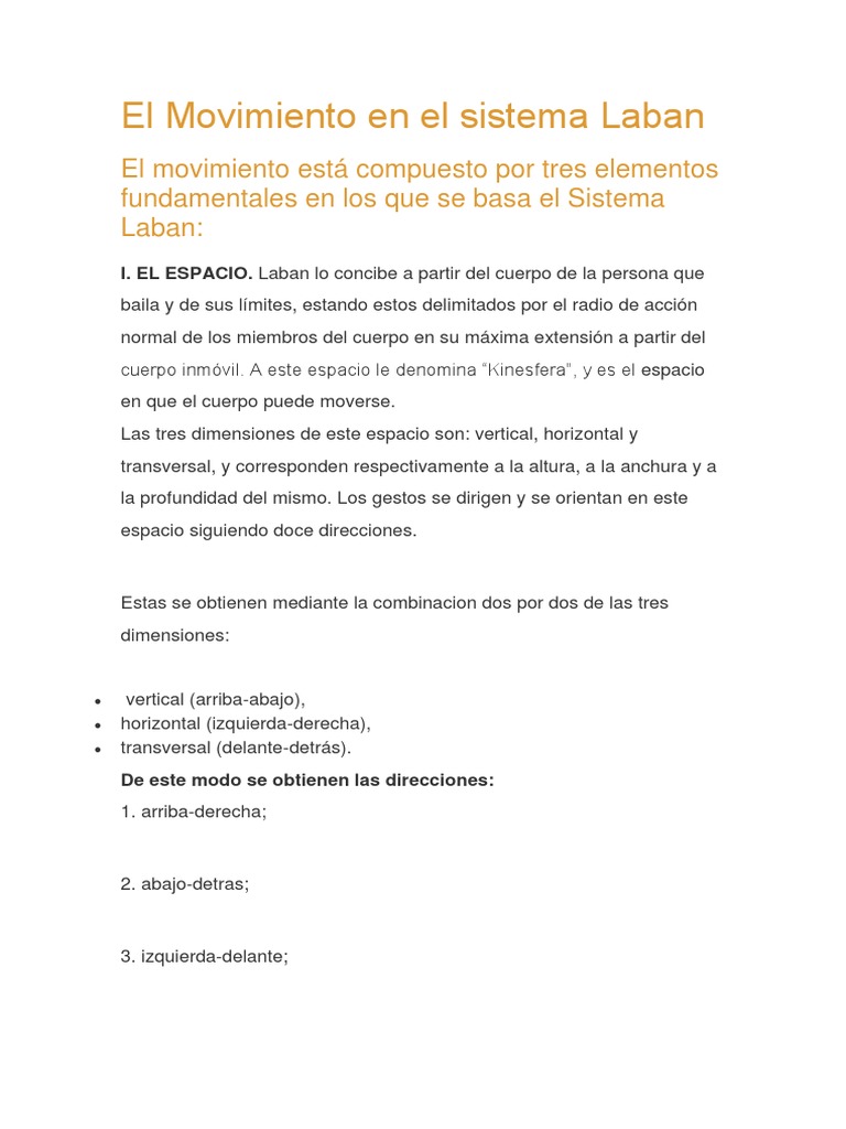 El Movimiento en El Sistema Laban | PDF | Esfera | Movimiento (física)